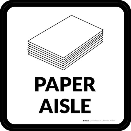 Paper Aisle Icon Square - Floor Sign