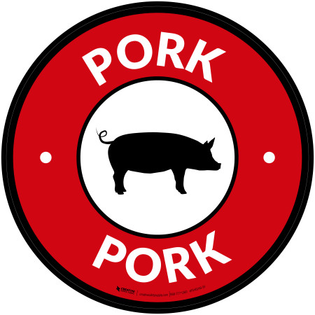 Pork with Icon Circle - Floor Sign