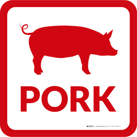Pork with Icon Square - Floor Sign