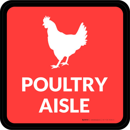 Poultry Aisle with Icon Square - Floor Sign