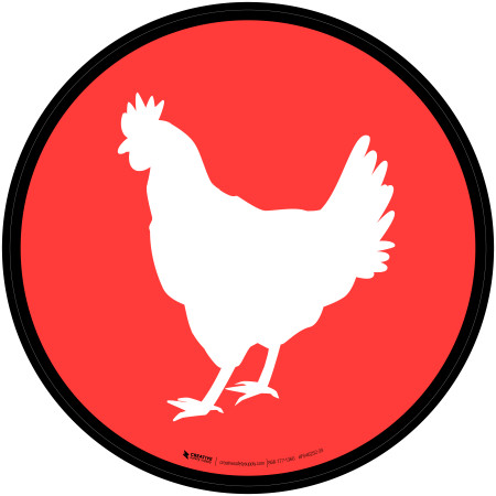 Poultry Icon Circle - Floor Sign