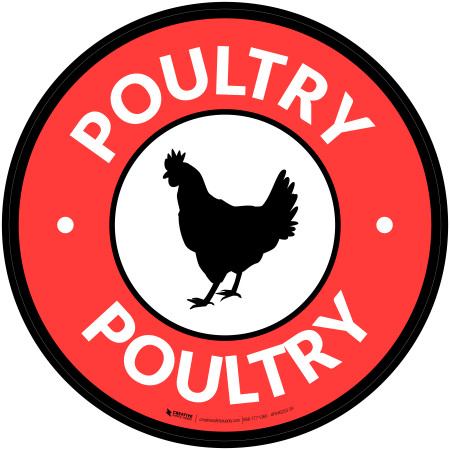 Poultry with Icon Circle - Floor Sign
