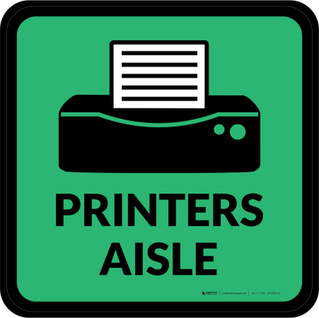 Printers Aisle with Icon Square - Floor Sign