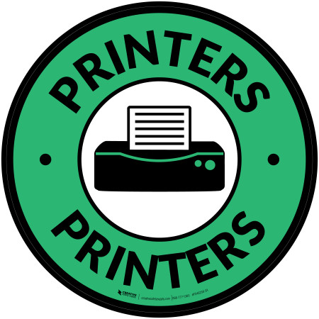Printers with Icon Circle - Floor Sign
