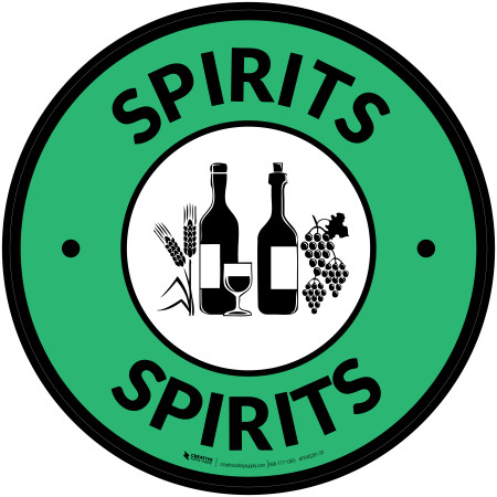 Spirits with Icon Circle - Floor Sign