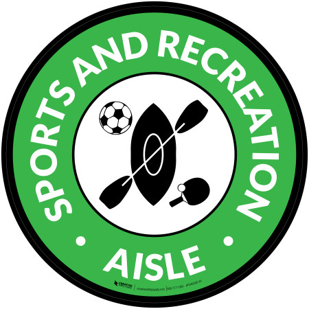 Sports and Recreation Aisle with Icon Circle - Floor Sign | Creative ...