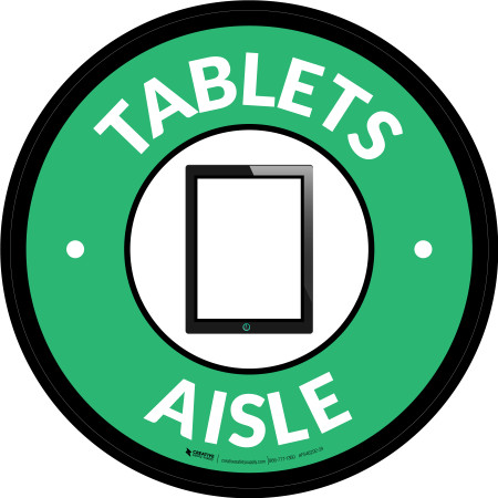 Tablets Aisle with Icon Circle - Floor Sign