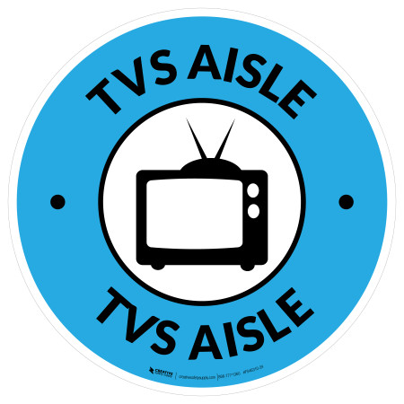 TV Aisle with Icon Circle - Floor Sign