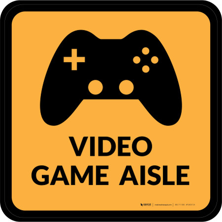 Video Games Aisle with Icon Square - Floor Sign