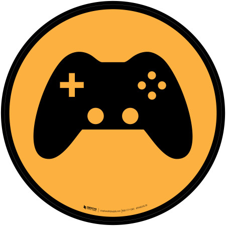 Video Games Icon Circle - Floor Sign
