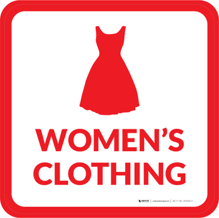 Womens Clothing with Icon Square - Floor Sign