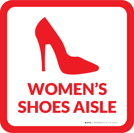 Womens Shoes with Aisle with Icon Square - Floor Sign