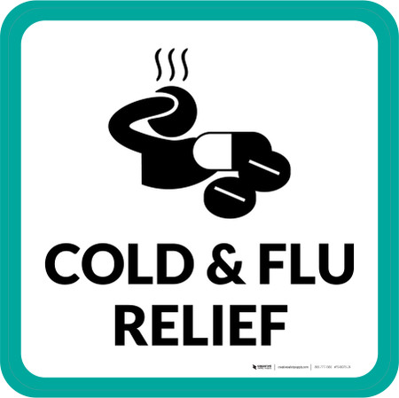 Cold & Flu Relief with Icon Square - Floor Sign