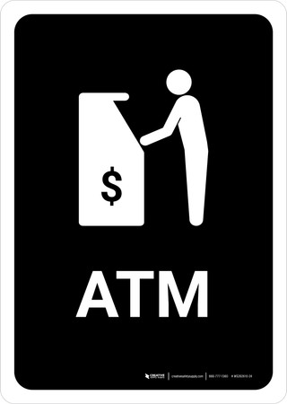 ATM Black Portrait - Wall Sign