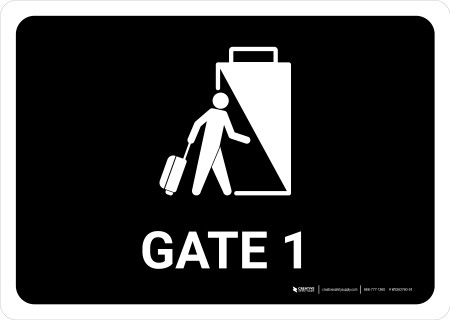 Gate 1 Black Landscape - Wall Sign