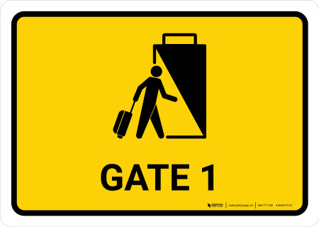 Gate 1 Yellow Landscape - Wall Sign