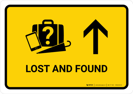 Lost And Found With Up Arrow Yellow Landscape - Wall Sign | Creative ...