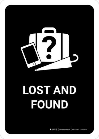 Lost And Found Black Portrait - Wall Sign