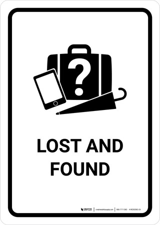 Lost And Found White Portrait - Wall Sign