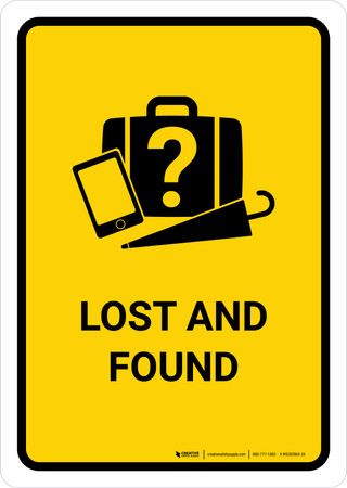 Lost And Found Yellow Portrait - Wall Sign | Creative Safety Supply