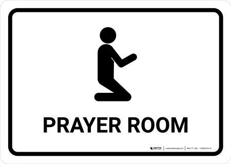 Prayer Room White Landscape - Wall Sign