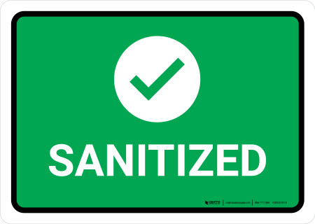 Sanitized with Icon Landscape - Wall Sign | Creative Safety Supply