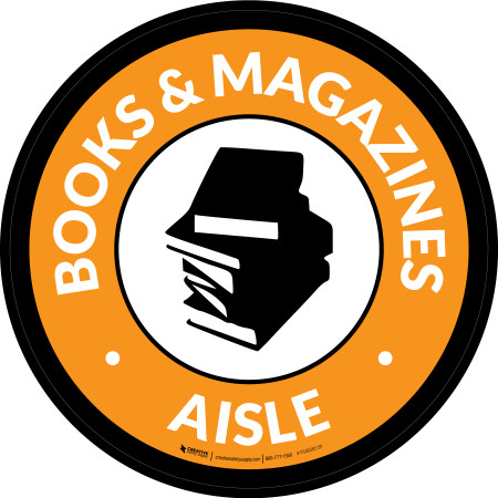 Books & Magazines Aisle Circle - Floor Sign