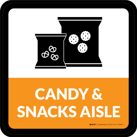 Candy & Snacks Aisle Square - Floor Sign