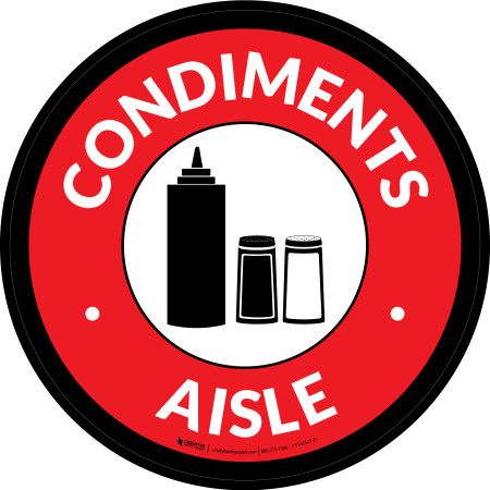 Condiments Aisle Circle - Floor Sign