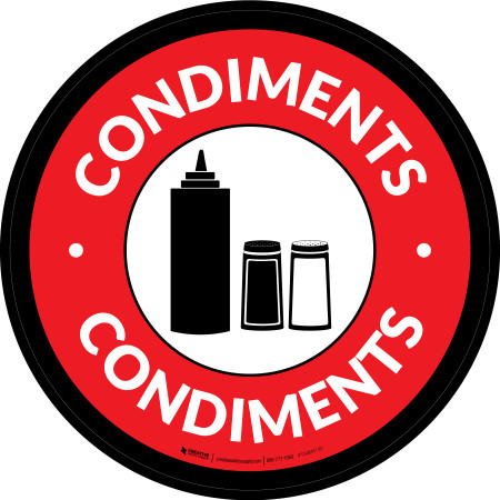 Condiments Circle - Floor Sign