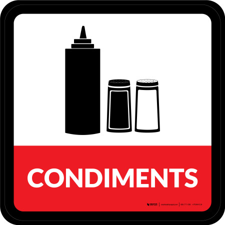 Condiments Square - Floor Sign