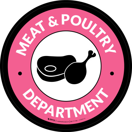 Meat & Poultry Department Circle - Floor Sign