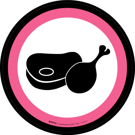 Meat & Poultry Graphic Circle - Floor Sign