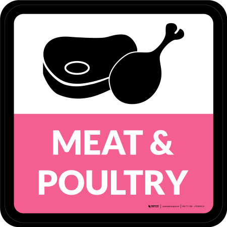 Meat & Poultry Retail Square - Floor Sign