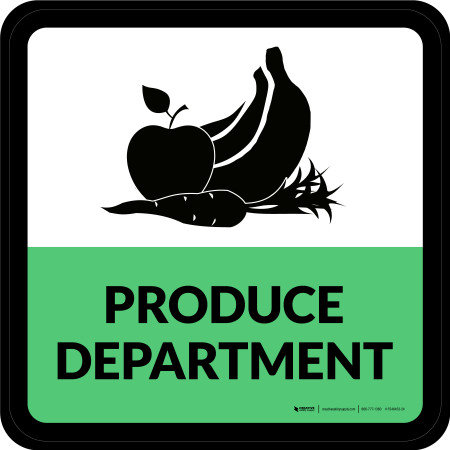 Produce Department Retail Square - Floor Sign | Creative Safety Supply