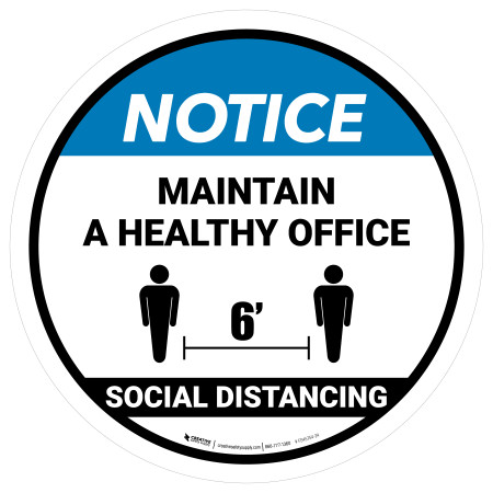 Notice: Social Distancing Maintain A Healthy Office Circular - Floor ...
