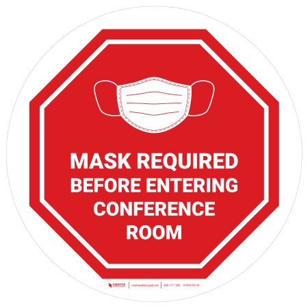 Stop: Mask Required Before Entering Conference Room Circular Circular ...
