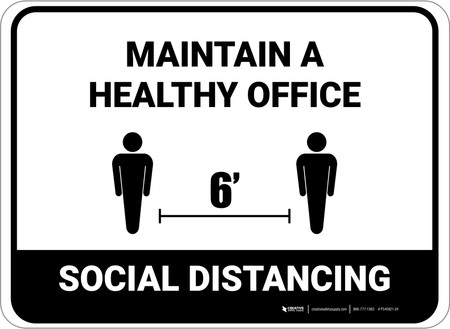 Social Distancing Maintain A Healthy Office White Rectangular - Floor ...
