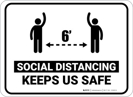 Social Distancing Keeps Us Safe White Rectangular - Floor Sign ...