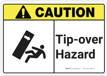 Caution: Tip Over Hazard ANSI - Wall Sign