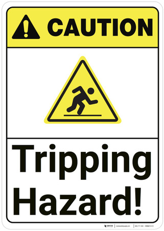 Caution: Tripping Hazard ANSI - Wall Sign