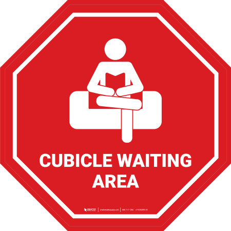 Cubicle Waiting Area Stop Sign - Floor Sign