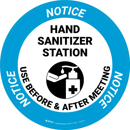 Notice: Use Before And After Meeting Circular - Floor Sign