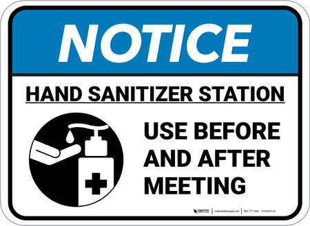 Notice: Use Before And After Meeting Rectangle - Floor Sign