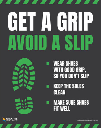 Get a Grip Avoid a Slip - Poster