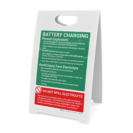 Battery Charging Guidelines Portrait - A-Frame Sign