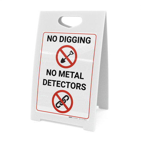No Digging No Metal Detectors with Icons Portrait - A-Frame Sign