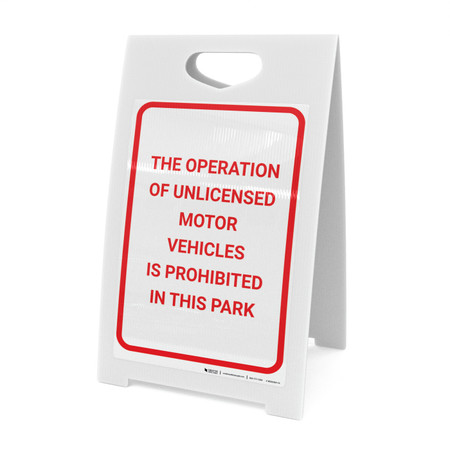 Operation Of Unlicensed Vehicles Prohibited Portrait - A-Frame Sign