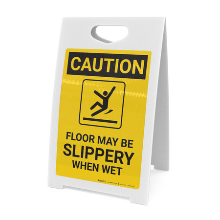 Caution: Floor May Be Slippery When Wet with Icon Portrait - A-Frame ...