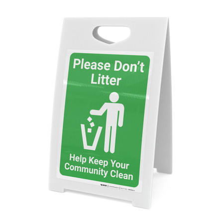 Please Dont Litter Help Keep Your Community Clean with Icon Portrait ...